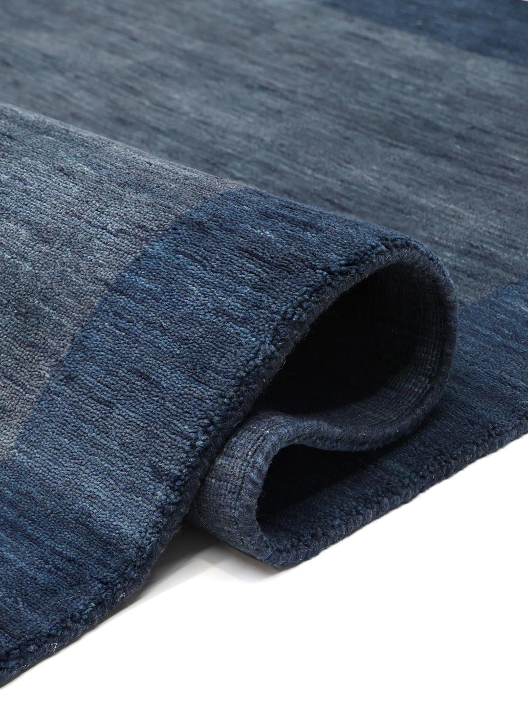 Rugvista premium - Handloom Frame - Mörkblå 300 x 300 cm Ullmatta ...