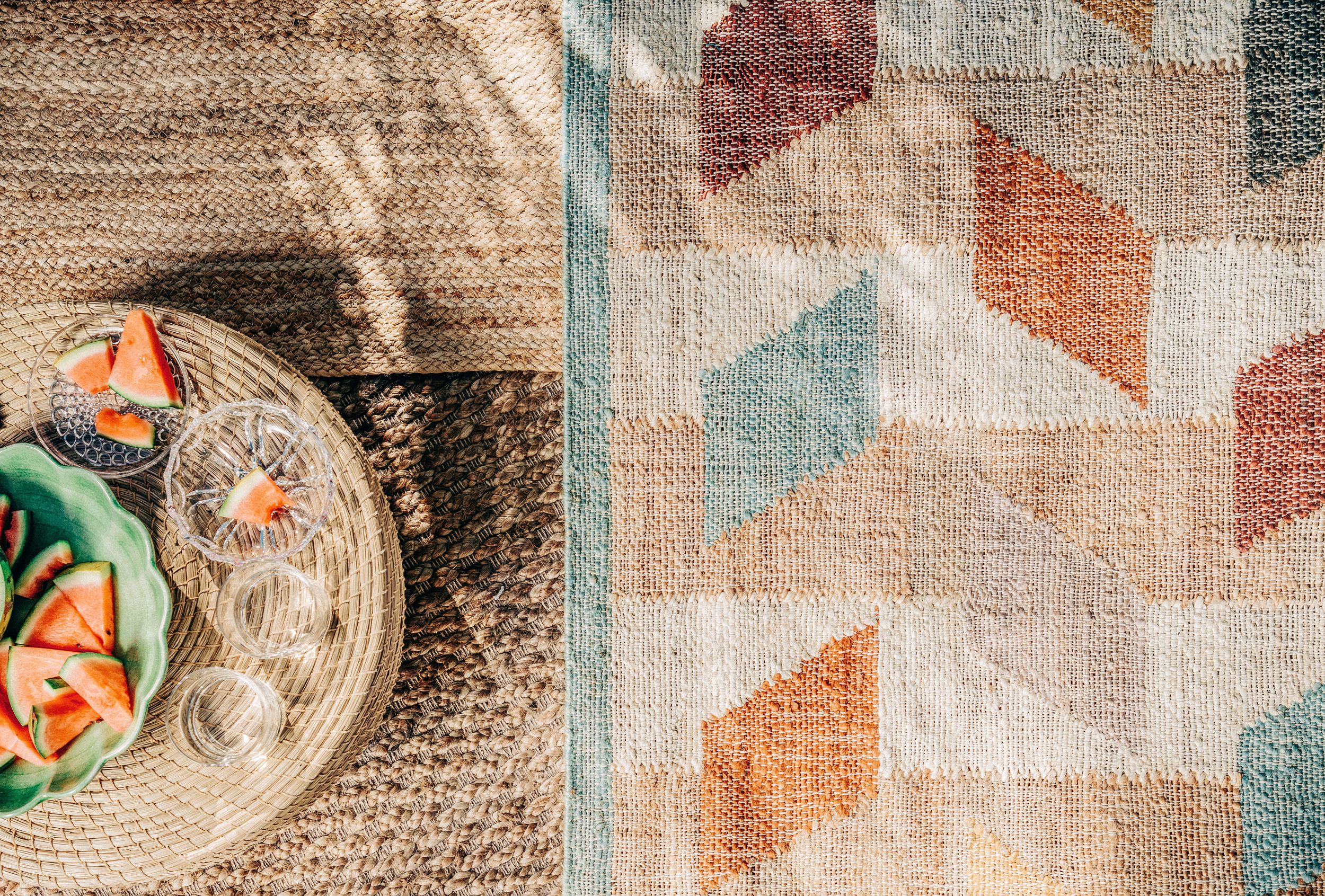 Flakes Jute - Beige / Mehrfarbig 200 x 300 cm Juteteppich - Rugvista