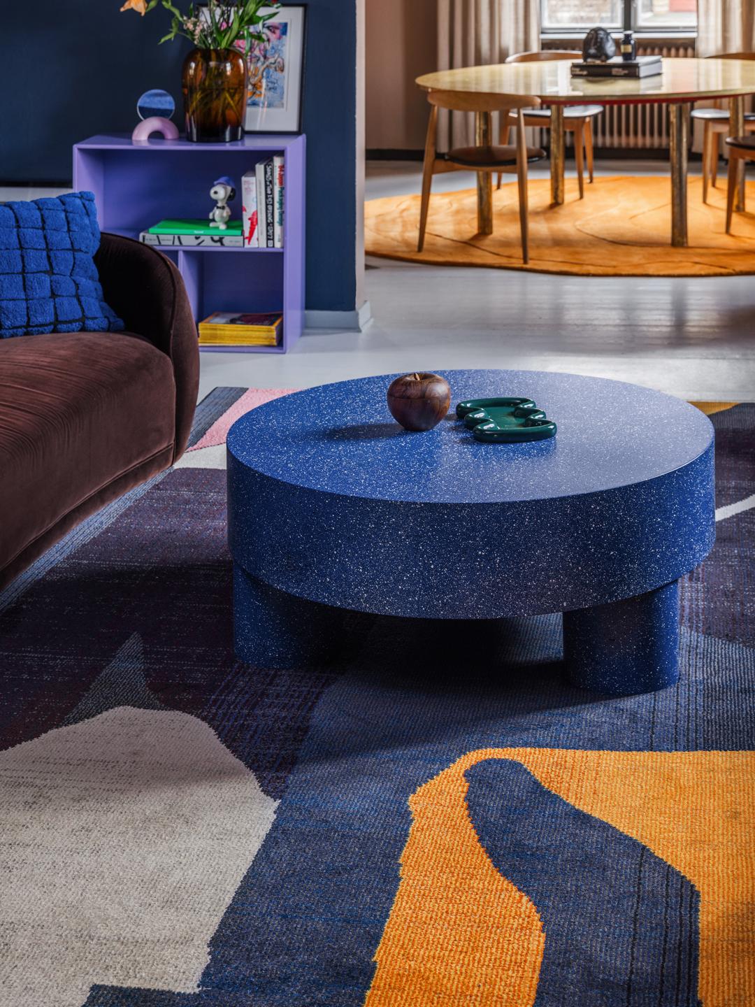 Rugvista essential - Halle - Blå, Rund Ø 150 cm Matta - Rugvista