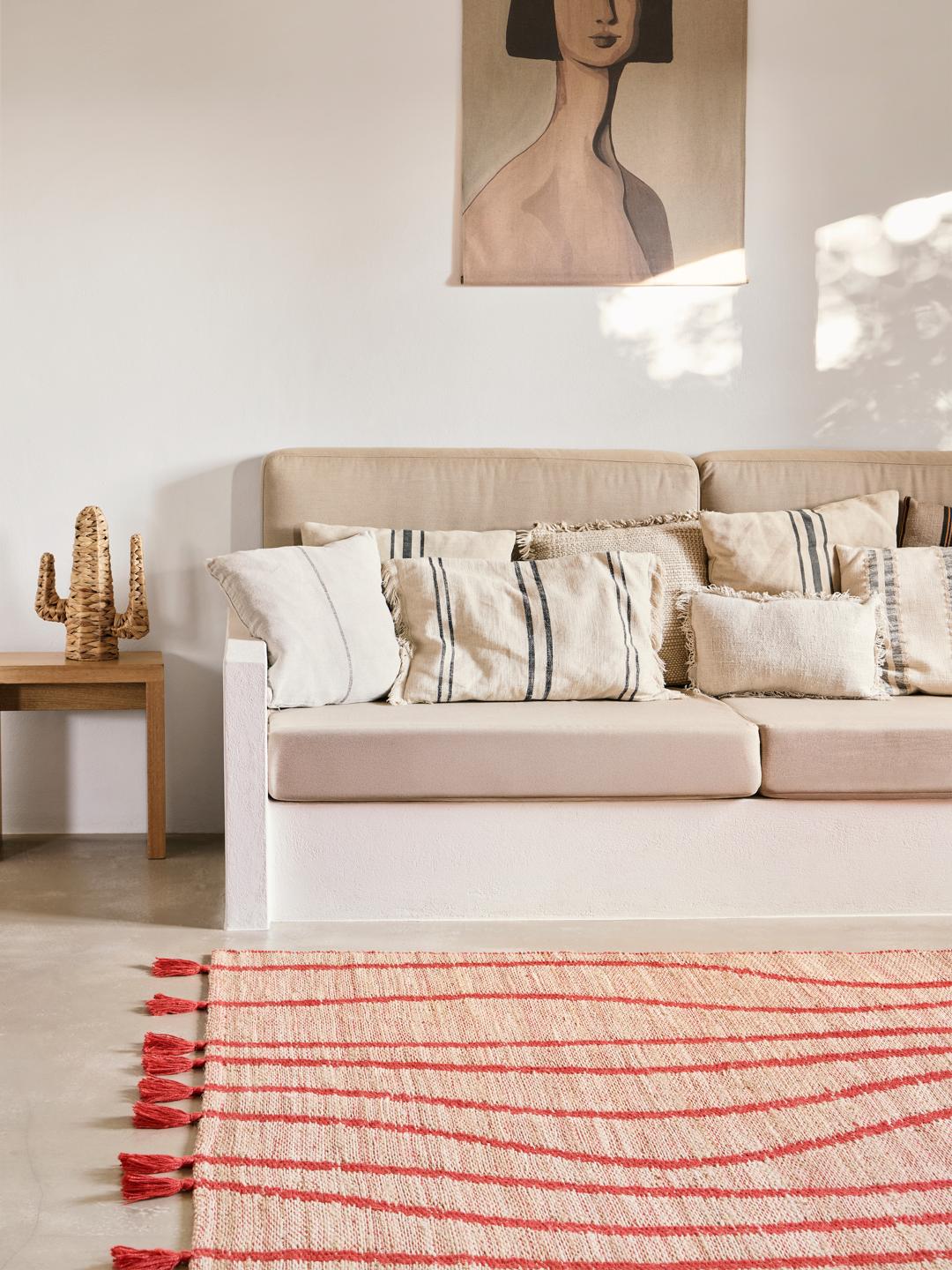 Rugvista core - Waves - Beige / Red 200 x 300 cm Jute Rug - Rugvista