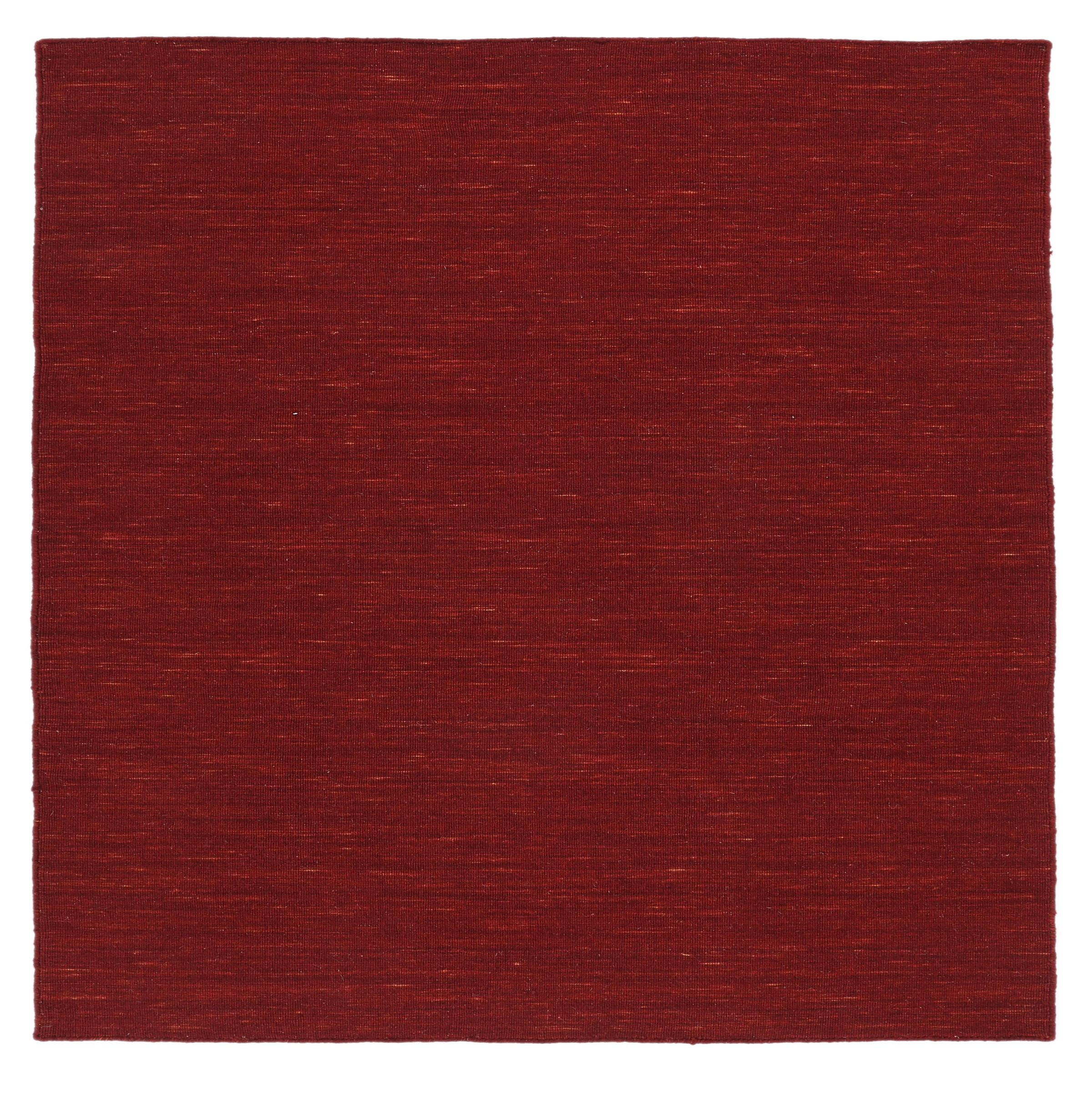 Rugvista core - Handloom flat - Dark Red 250 x 250 cm Wool Rug - Rugvista