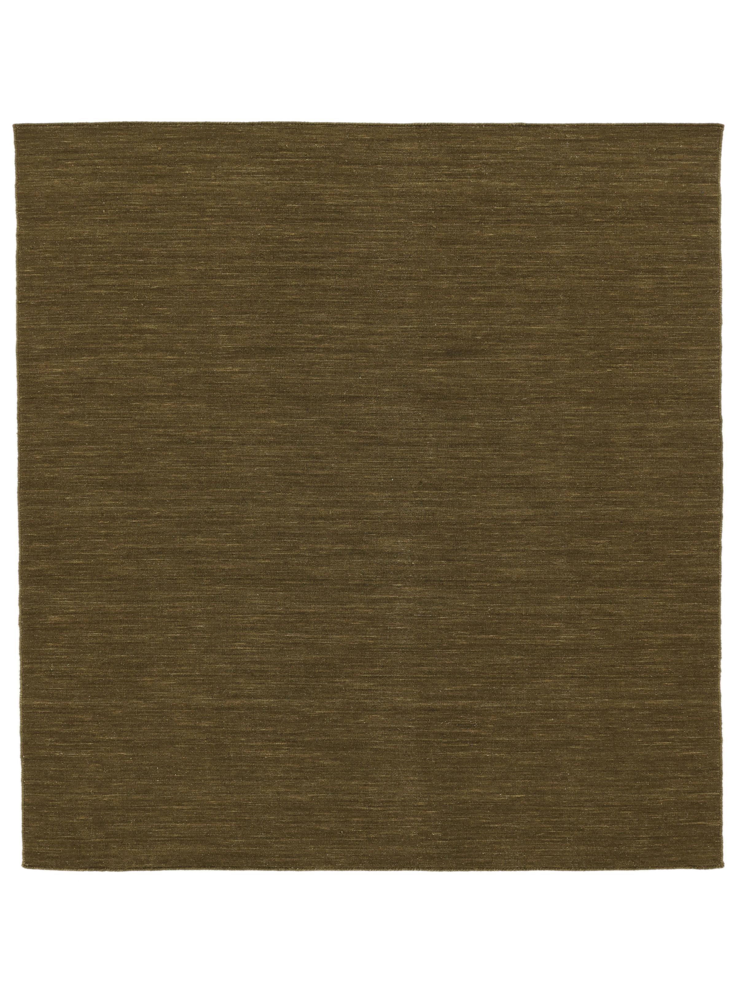 Rugvista core - Handloom flat - Olive Green 250 x 250 cm Wool Rug ...
