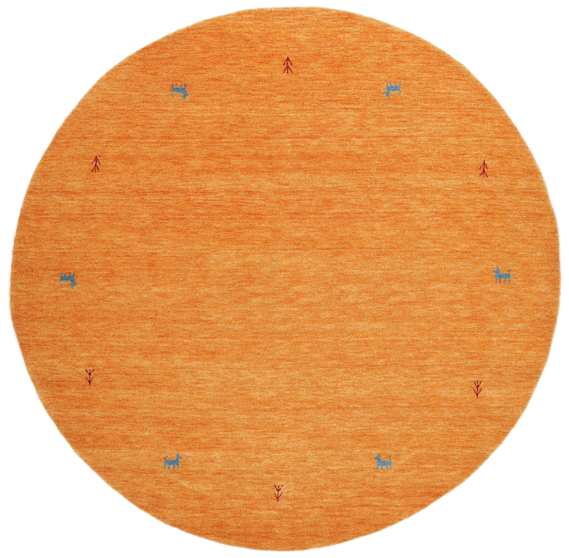 Rugvista premium - Gabbeh loom Two Lines - Oranje 200 x 200 cm Wol ...