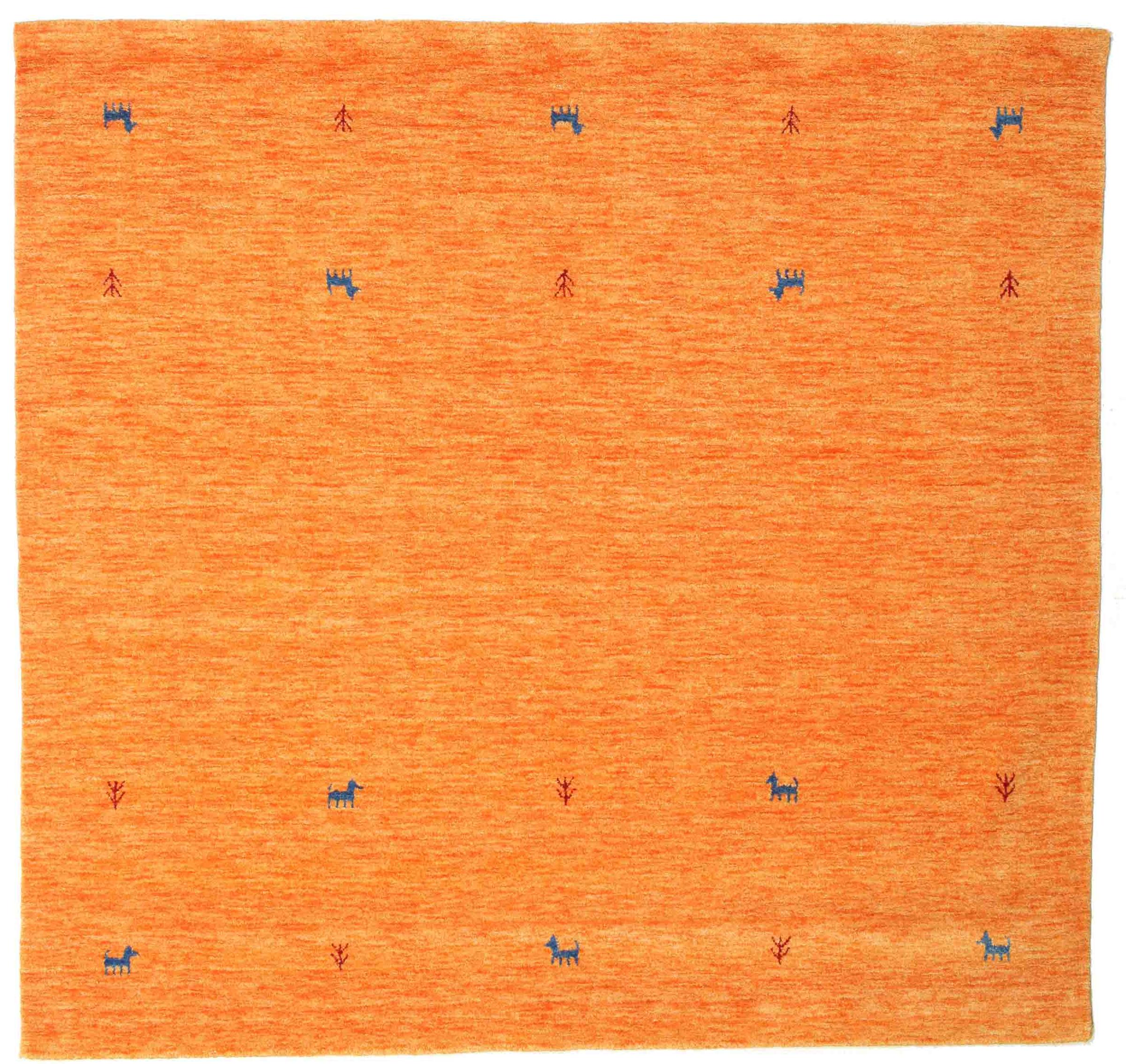 Rugvista premium - Gabbeh loom Two Lines - Orange 200 x 200 cm Wool Rug ...