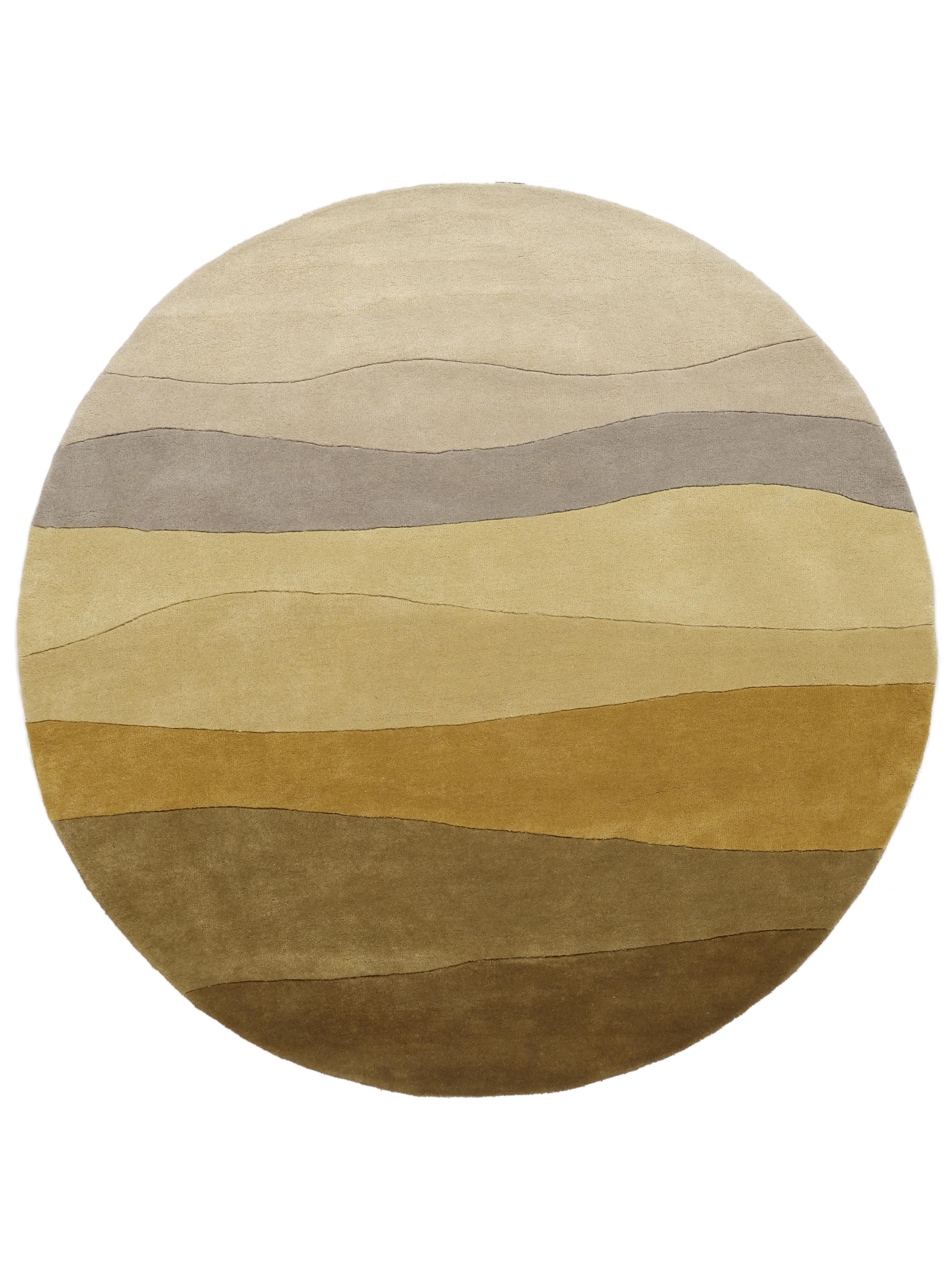 Rugvista premium - Feeling Handtufted - Senfgelb, Rund Ø 200 cm ...