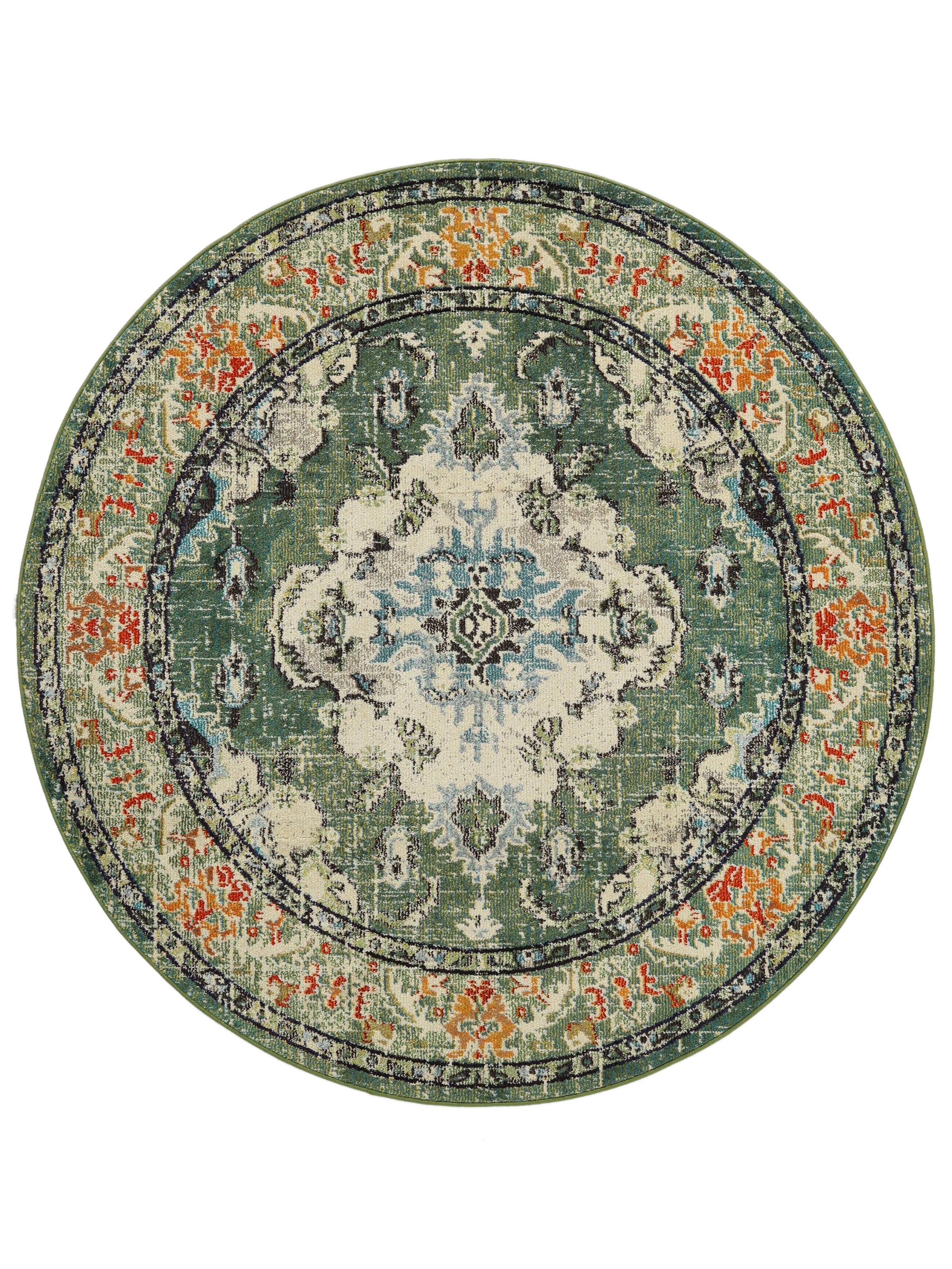 Rugvista essential - Leia - Green, Round Ø 150 cm Rug - Rugvista