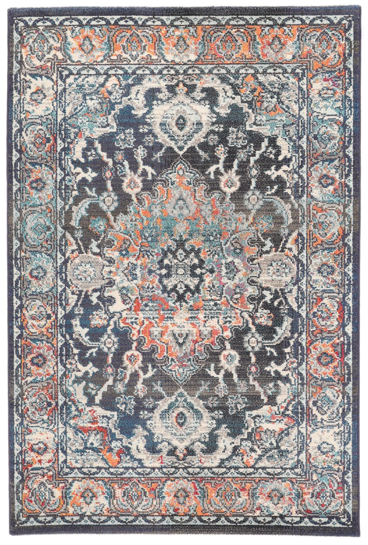 Rugvista essential - Elnath - Donkerblauw / Oranje 200 x 300 cm ...