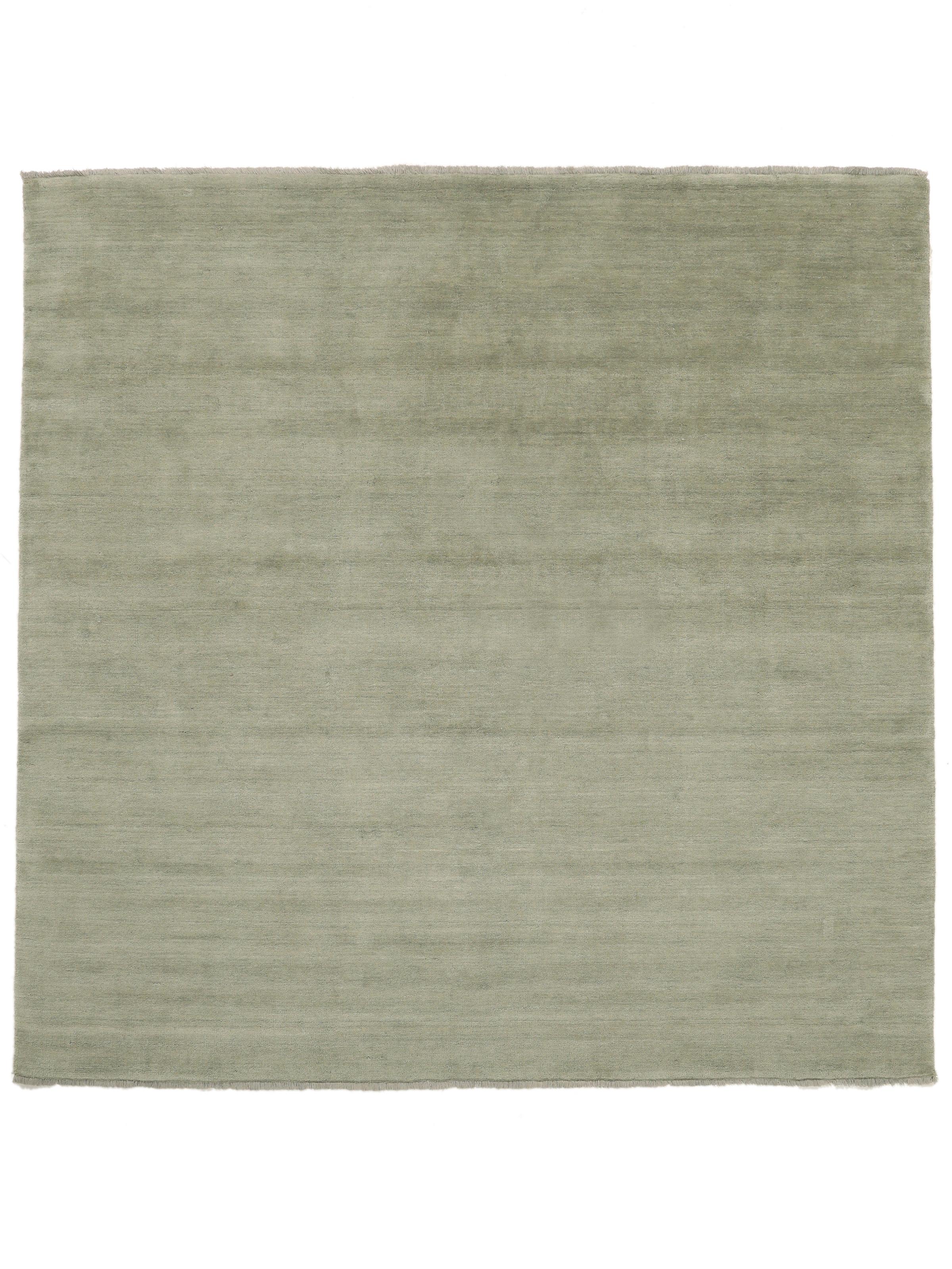 Rugvista premium - Handloom fringes - Light Green 250 x 250 cm Wool Rug ...
