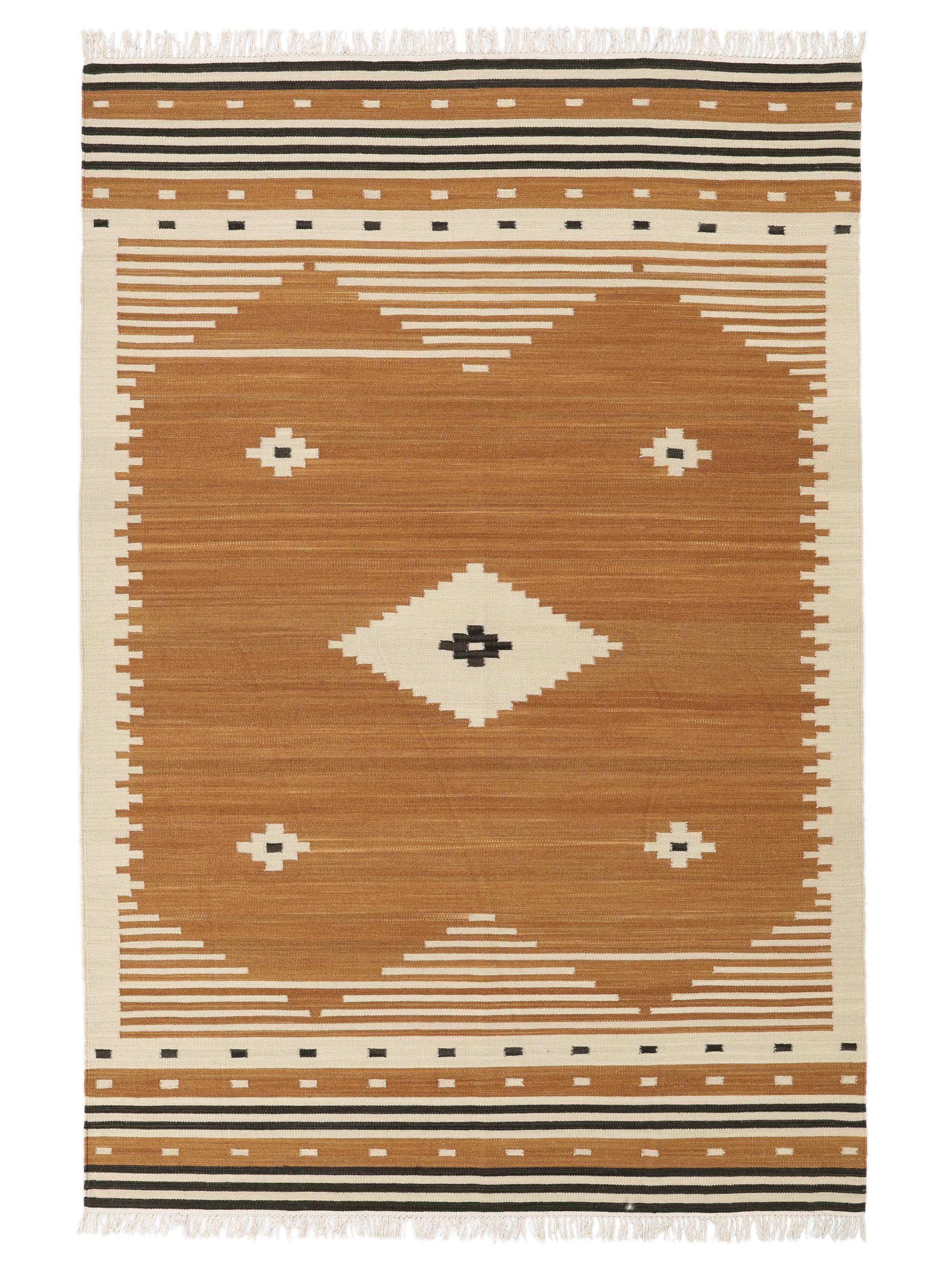 Rugvista core - Tribal - Senfgelb 160 x 230 cm Wollteppich - Rugvista