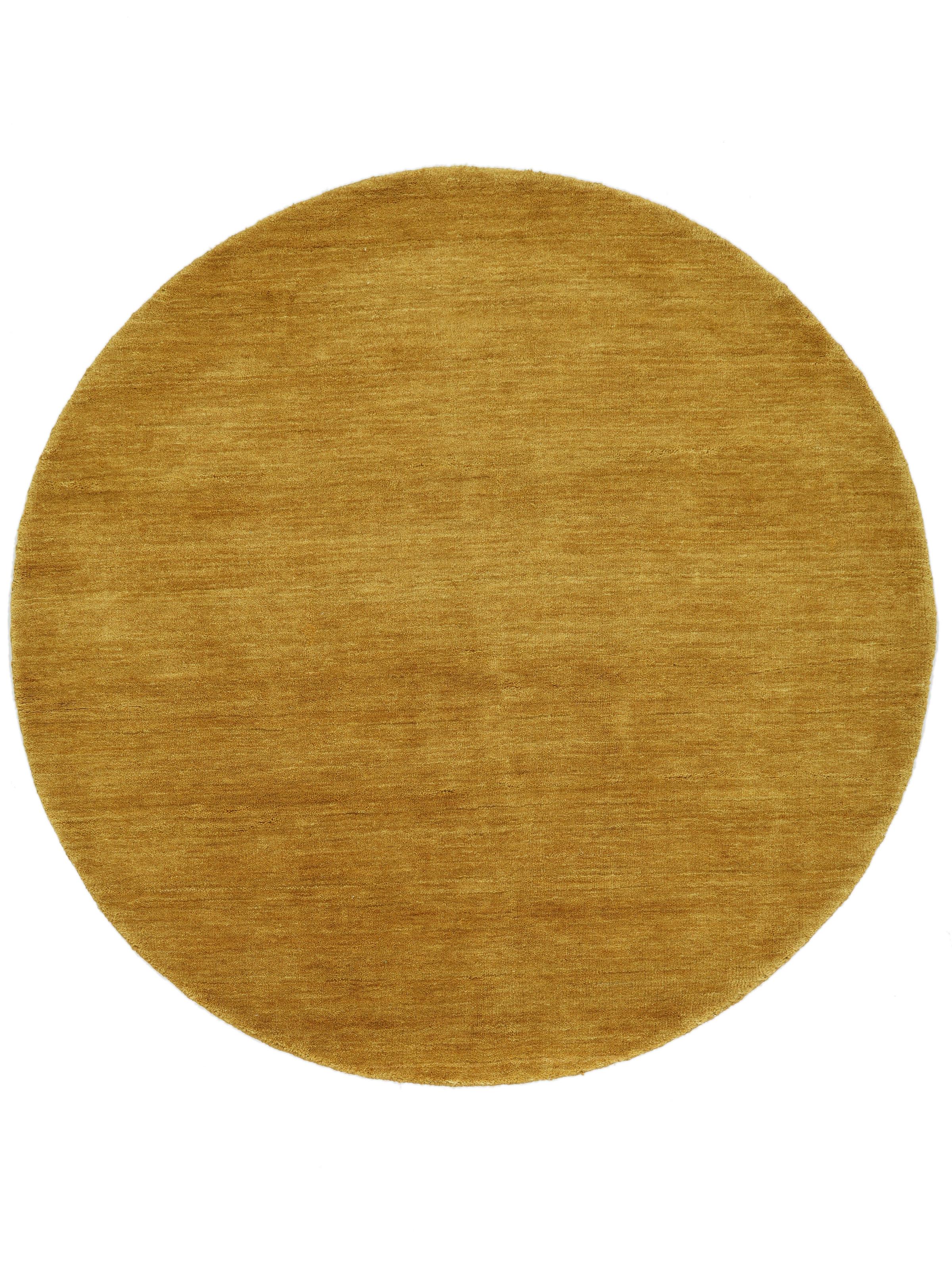 Rugvista premium - Handloom - Mustard Yellow, Round Ø 200 cm Wool Rug ...