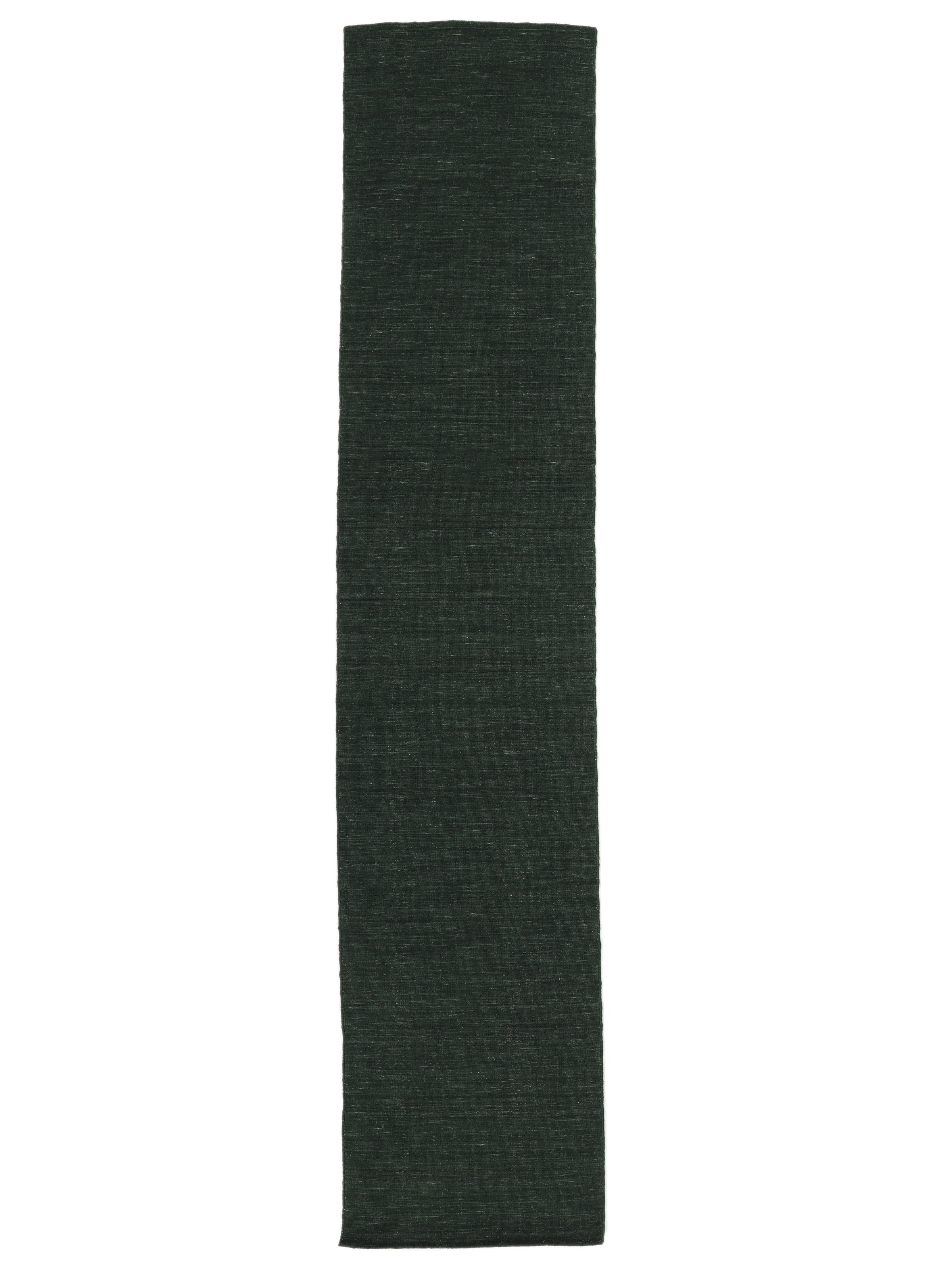 Rugvista core - Handloom flat - Forest Green, Runner 80 x 250 cm Wool ...