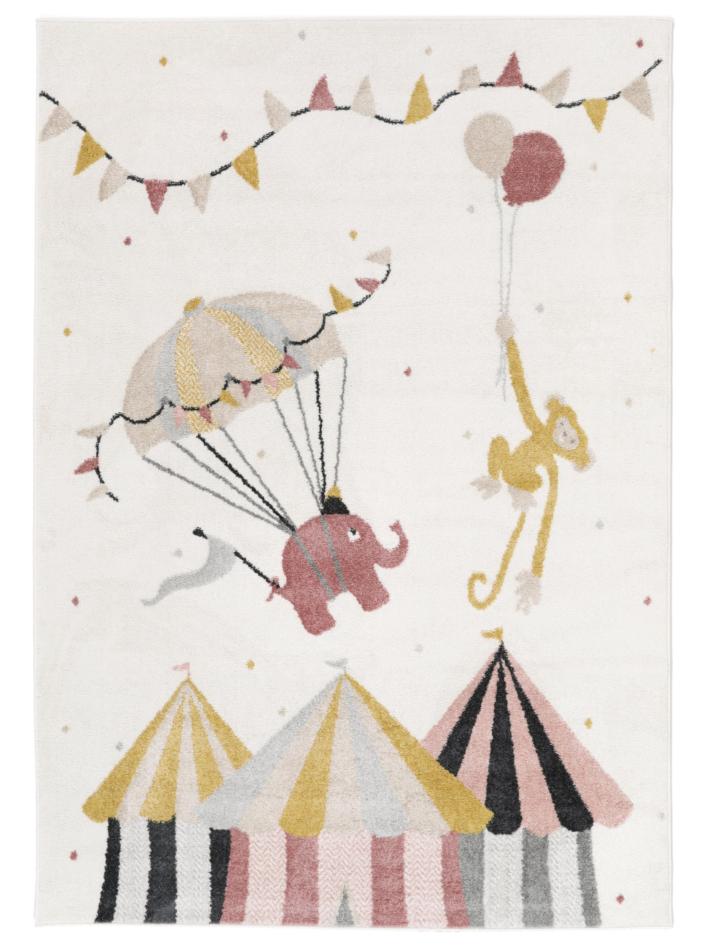 Rugvista essential - Monkey Circus - Pink / Off White 140 x 200 cm Rug ...
