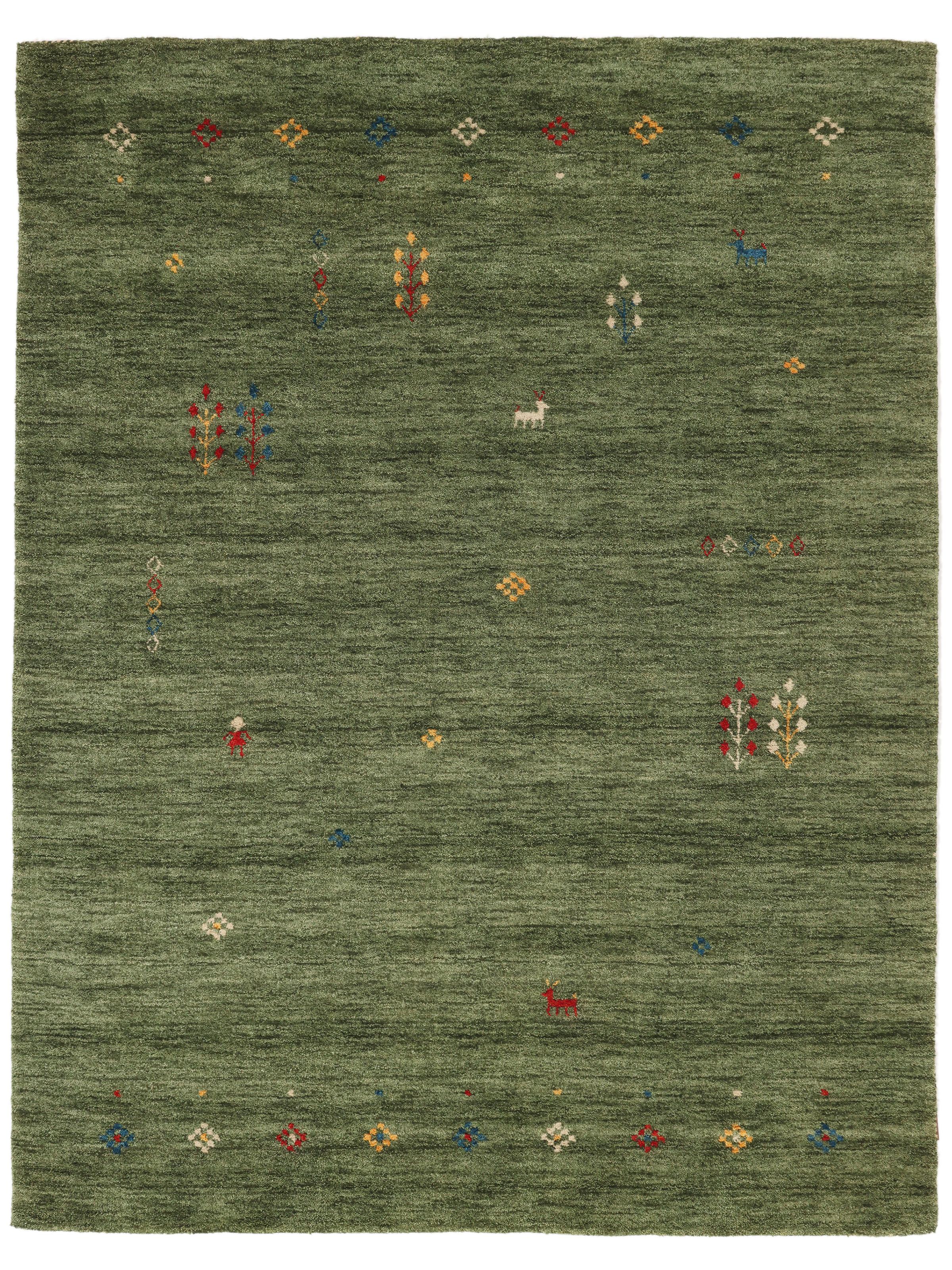 Rugvista premium - Gabbeh Giza - Vert Forêt 200 x 300 cm Tapis De Laine ...