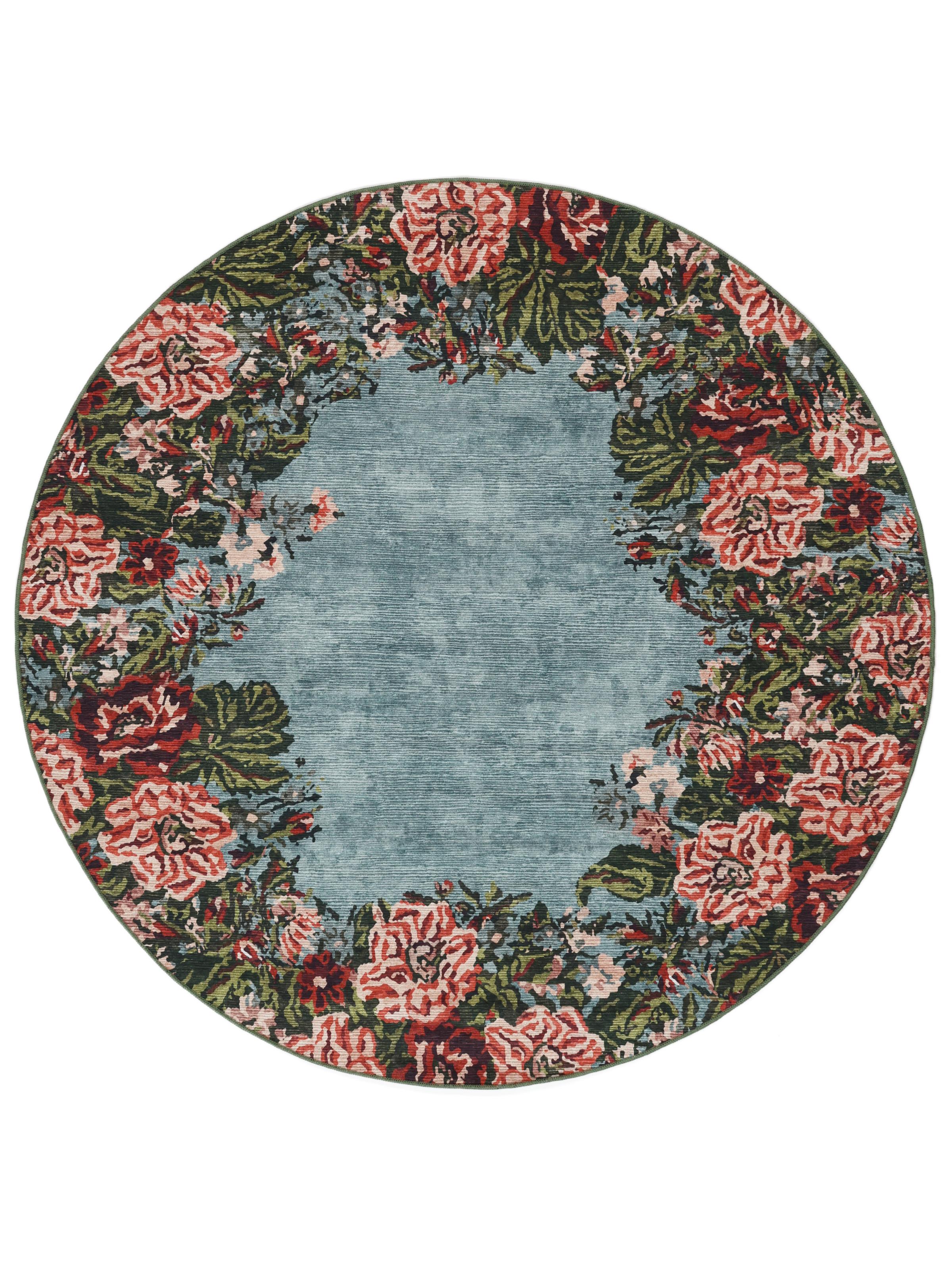 Rugvista essential - Eliza - Turquoise, Round Ø 100 cm Cotton Rug ...
