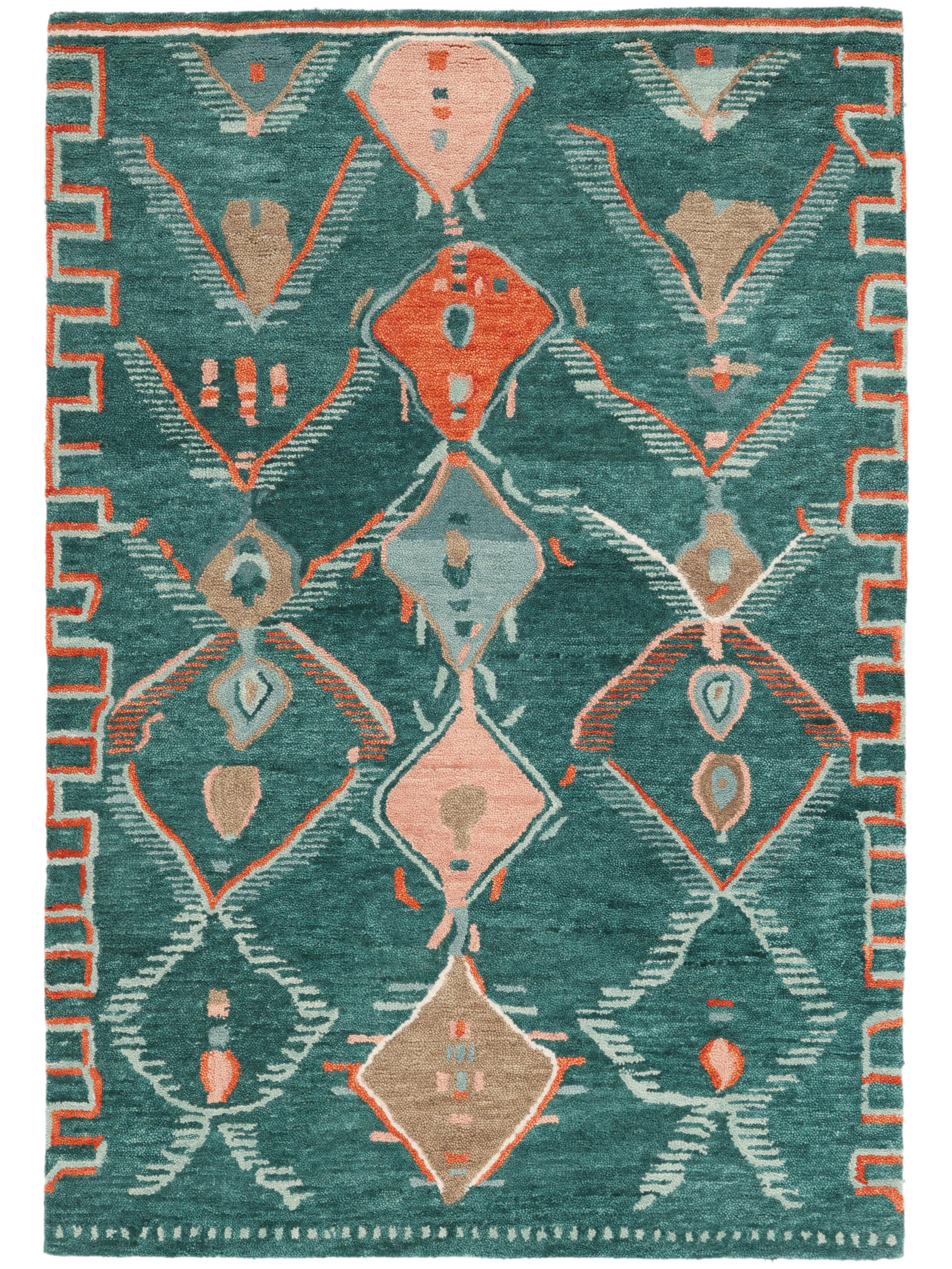 Rugvista premium - Sprinkle - Green / Multicolor 200 x 300 cm Wool Rug ...