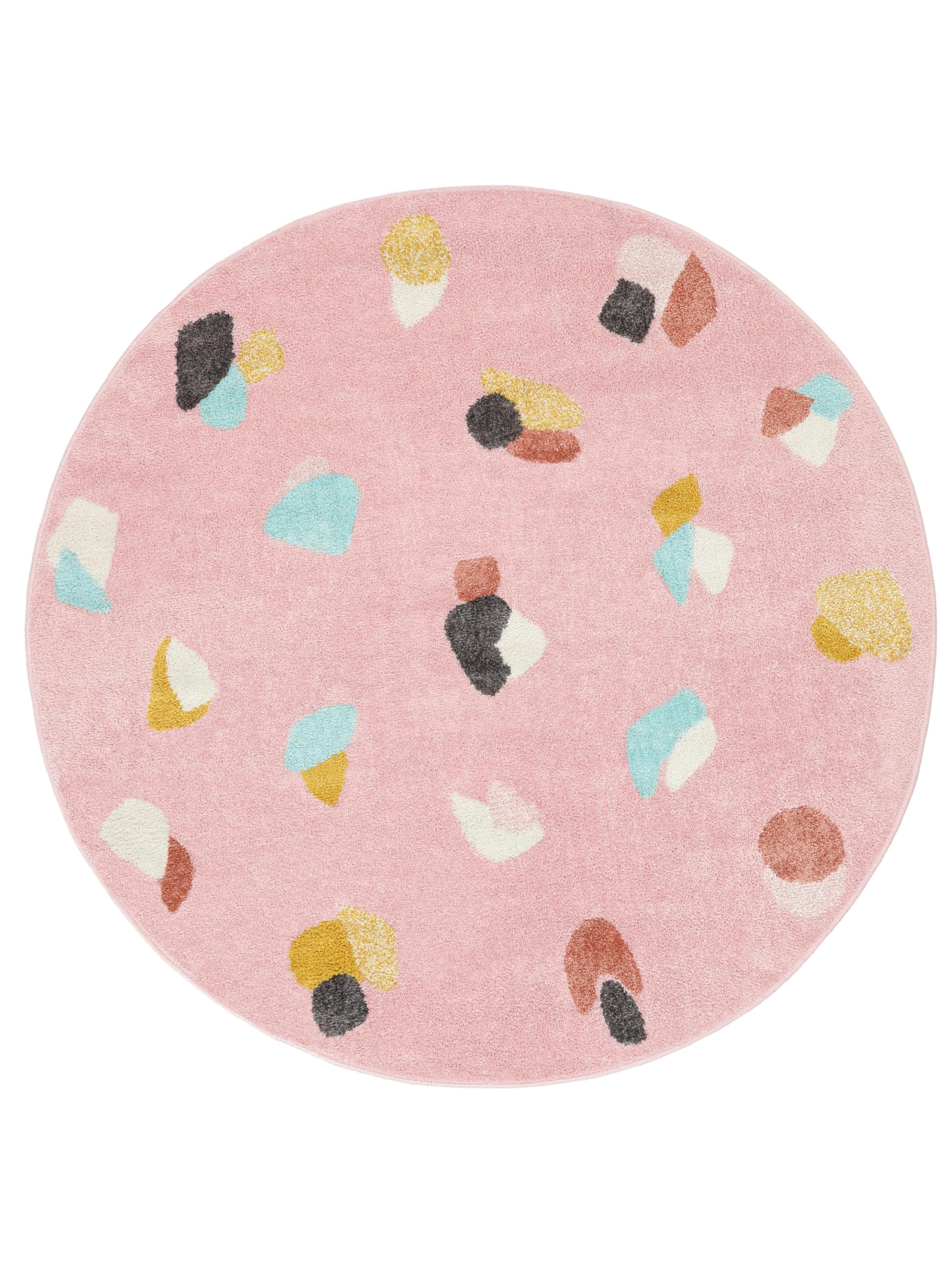 Rugvista essential - Candy - Rosa / Flerfärgad, Rund Ø 150 cm Matta ...