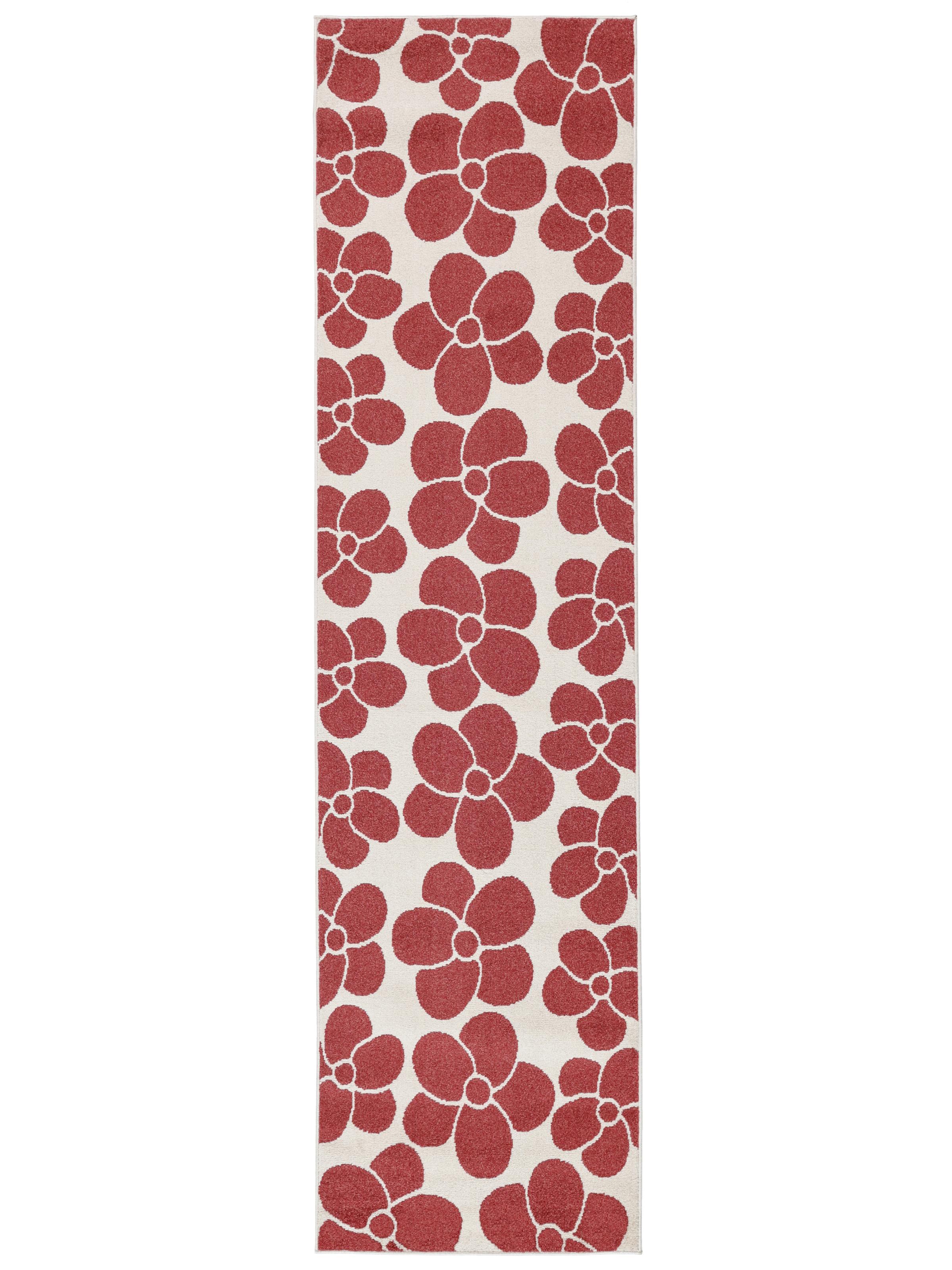 Rugvista essential - Primavera - Dark Red / Off White, Runner 80 x 300 ...