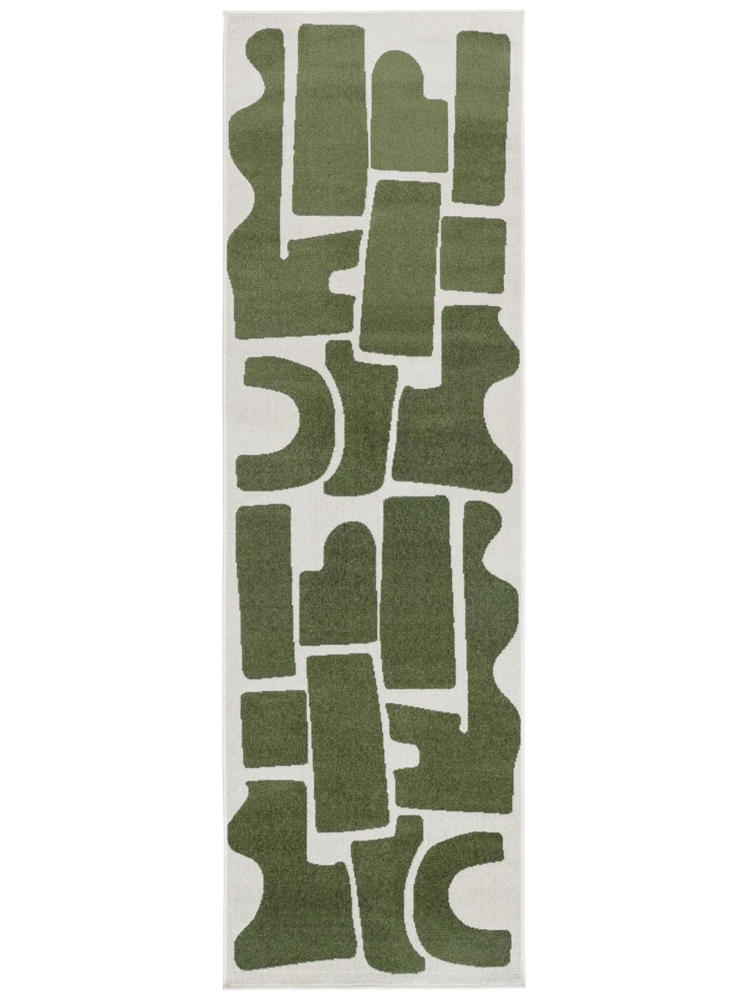 Rugvista essential - Contour - Green / Off White, Runner 80 x 250 cm ...