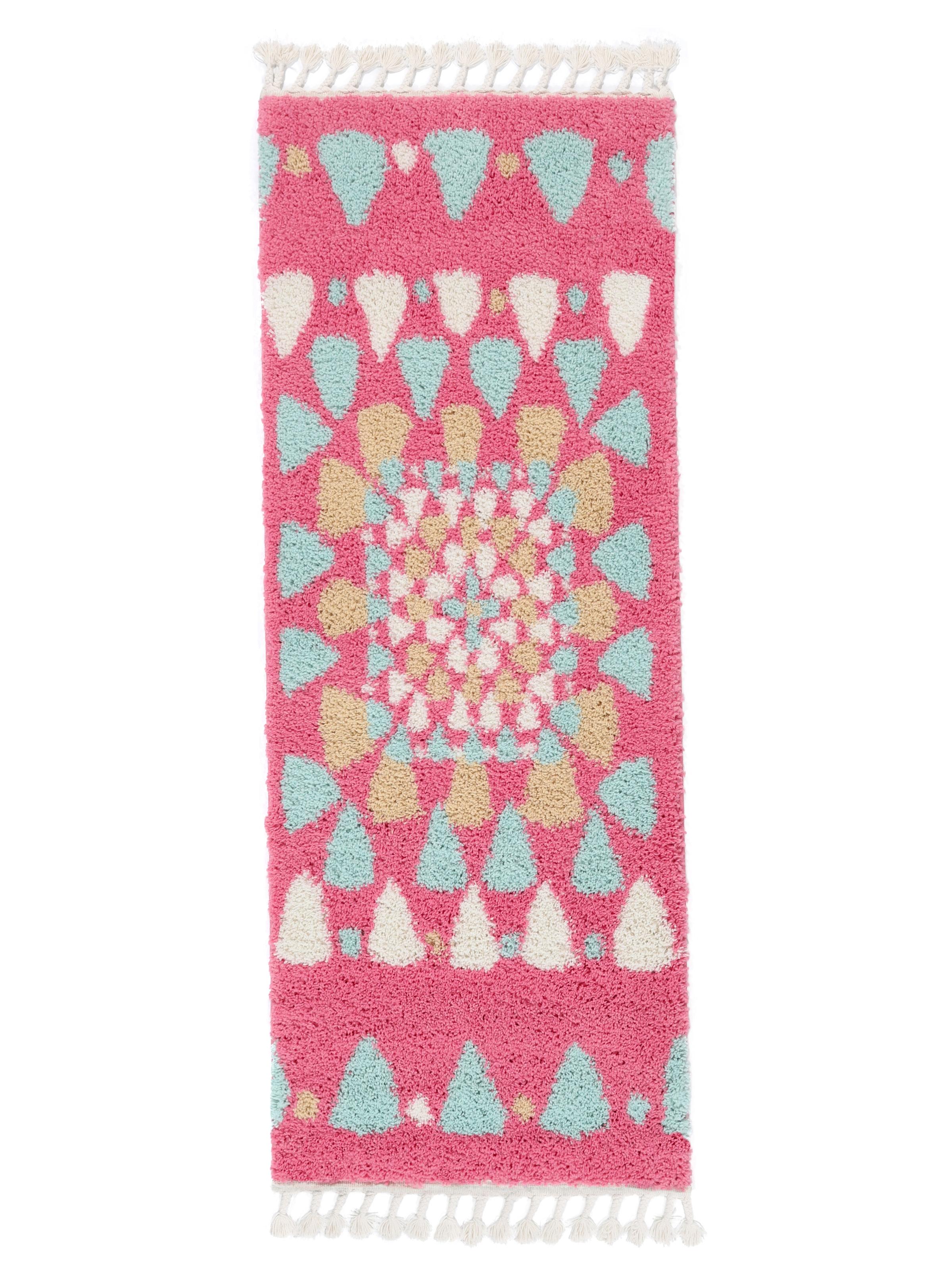 Rugvista essential - Momo - Dark Pink / Mint Green, Runner 80 x 200 cm ...