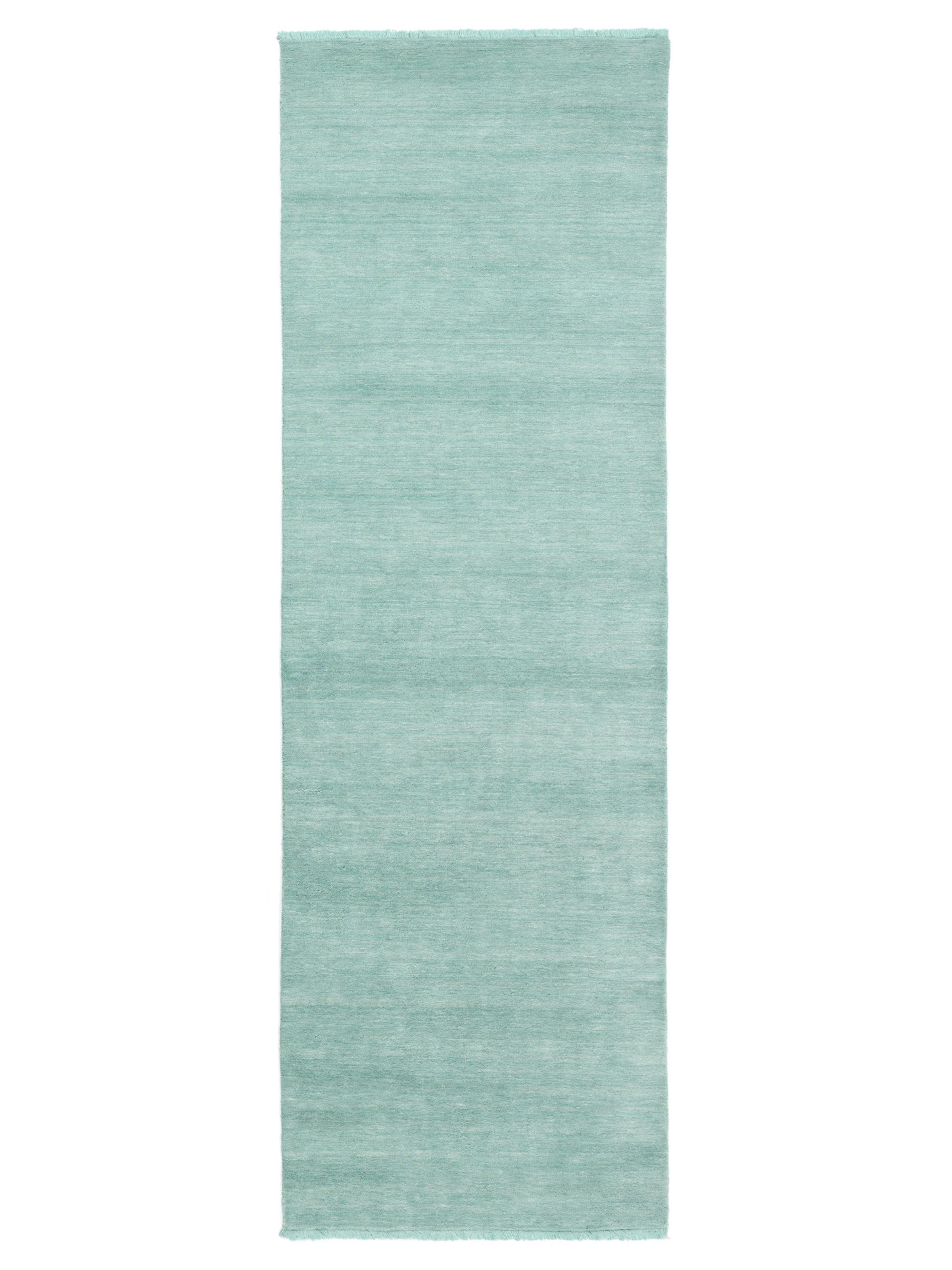 Rugvista premium - Handloom fringes - Turquoise, Runner 80 x 300 cm ...